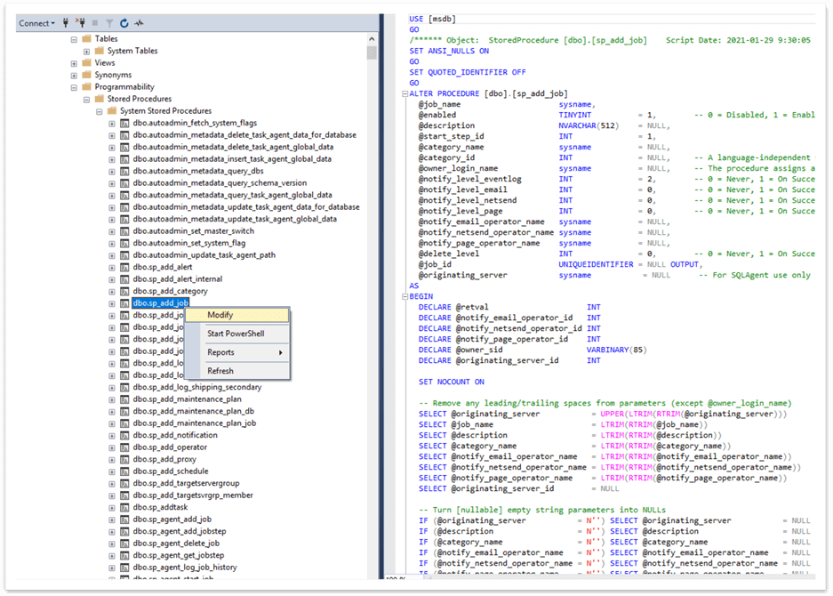  SQL Server MSDB 